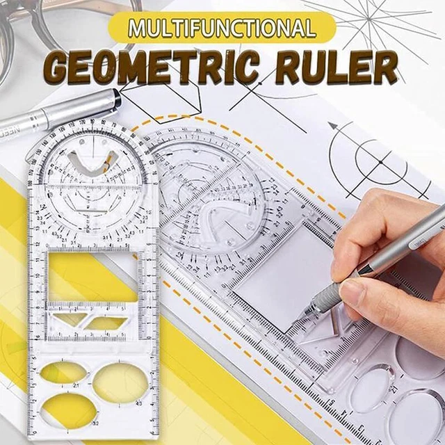MULTIFUNCTIONAL RULER GEOMETRIC Drawing Template Measuring Drafting ...