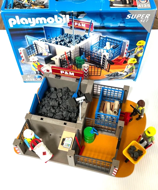PLAYMOBIL 4135 SUPER Set Construction Site Box w/ instructions $25.00 ...