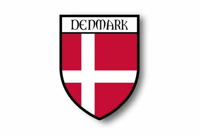 STICKERS DECAL SOUVENIR vinyl car shield city flag world crest denmark ...