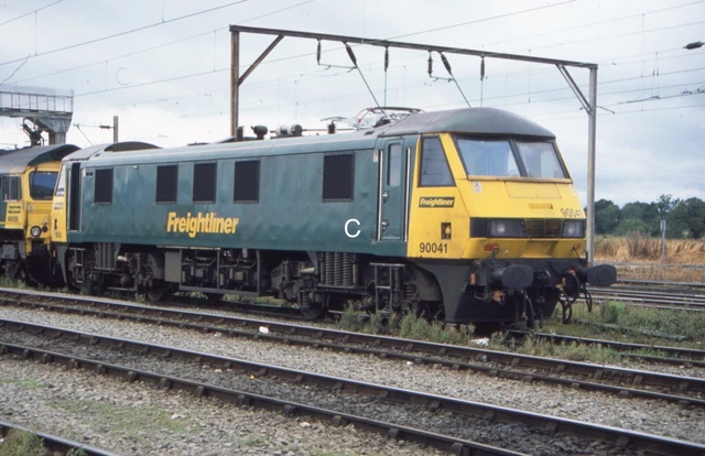 35MM SLIDE BRITISH Rail Br Diesel Class 90 - 90041 At Crewe Gresty Road ...