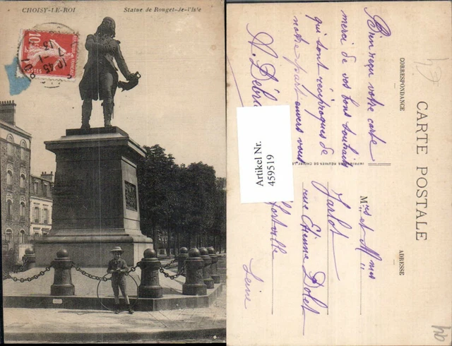 459519, ILE-DE-FRANCE VAL-DE-MARNE Choisy-le-Roi Statue of Rouget-de-l ...