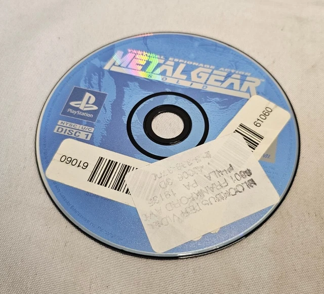 SONY PLAYSTATION 1 PS1 Disc Only Metal Gear Solid 1998 DISC 1 ONLY BL ...