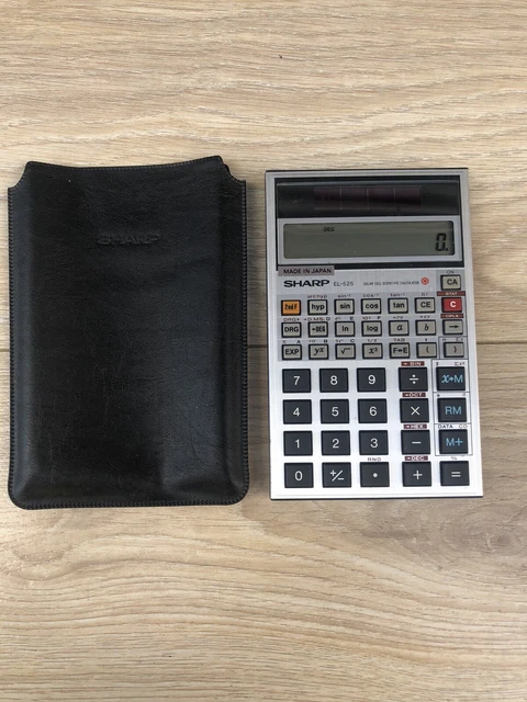 VINTAGE SHARP EL-525 Solar Cell Scientific Calculator Japan Metal ...