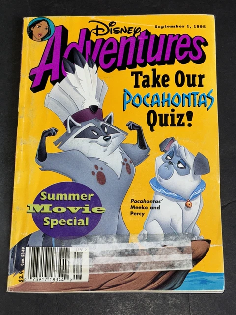 DISNEY ADVENTURES MAGAZINE September 1 1995 Pocahontas' Meeko and Percy ...