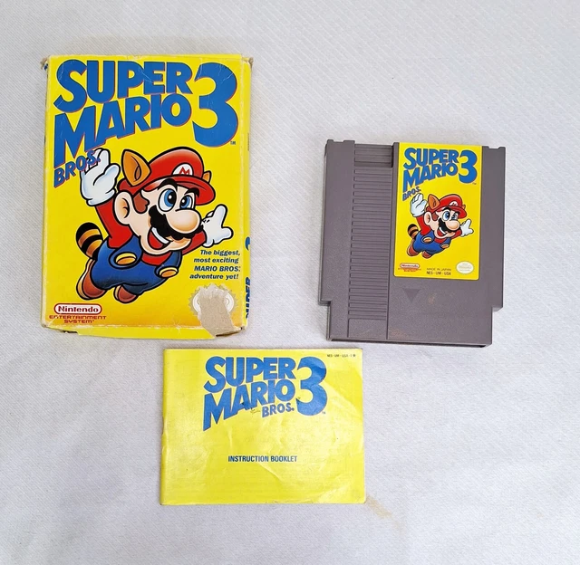 SUPER MARIO BROS. 3 Nintendo NES, 1990 Left Bros 1er imprimé boîte et ...