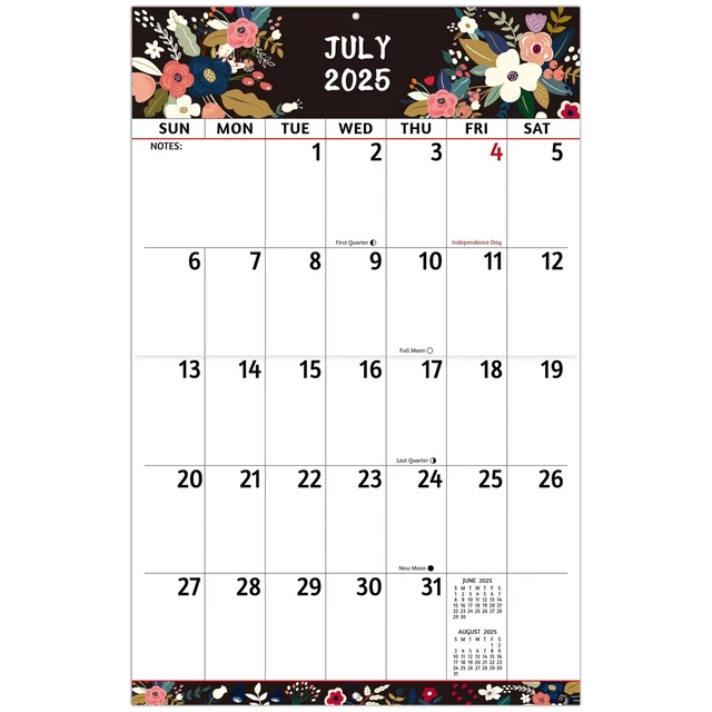 2025-2026 WALL CALENDAR Large Print Calendar 25-2026 18 Monthly ...