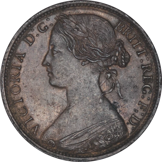 1862 QUEEN VICTORIA British Bronze One Penny - EF - SPINK 3954 Dies 6+G ...