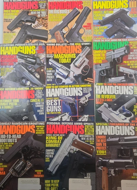 HANDGUNS MAGAZINE COMPLETE Year 1995 Lot of 12 Issues Firearms Shooting ...