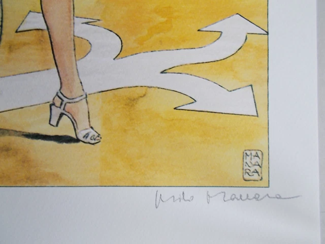 MILO MANARA (ART Print) ""Puncture"", beautiful pencil signature £153. ...