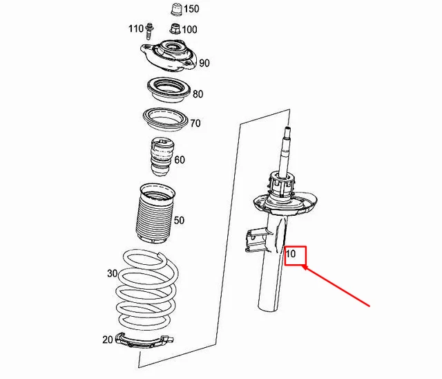 MERCEDES-BENZ A W177 front right shock absorber A1773231200 NEW ...