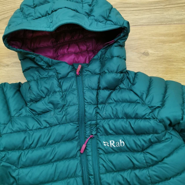 RAB MICROLIGHT ALPINE Puffer Jacket Womens 14 UK Green Down Outdoor ...