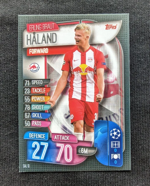 ERLING HAALAND ROOKIE card Topps Match Attax UCL 2019 20 SAL 13 RB ...