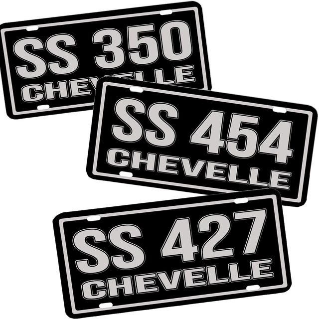 COMPATIBLE W CHEVELLE Classic Car SS454 SS350 Engines Aluminum License ...