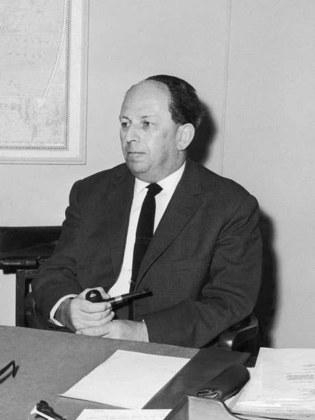 PORTRAIT OF THE French Resistant Raymond Aubrac On April 8Th 1968 Old ...