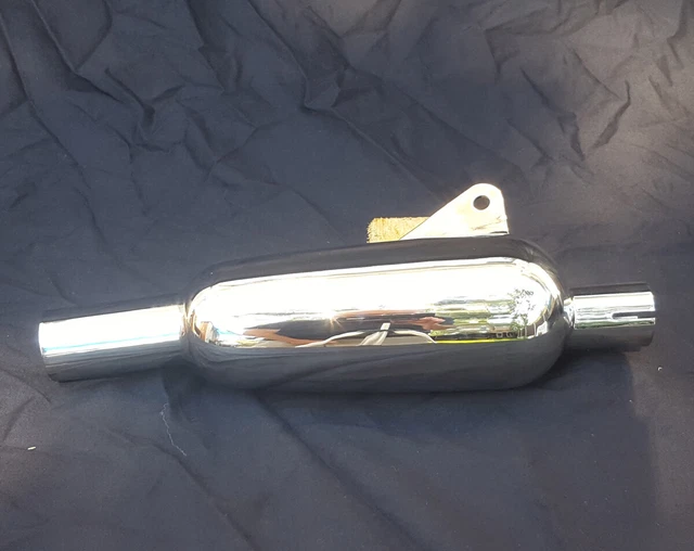 BSA C15, B40, B44, High Level Chrome Exhaust Silencer UK Made £104.99 ...