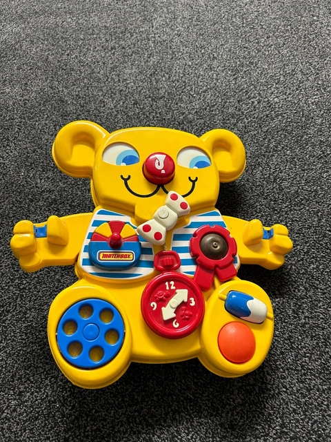 VINTAGE 1982 MATCHBOX Yellow Teddy Bear Baby Cot Activity Toy Rare £22. ...