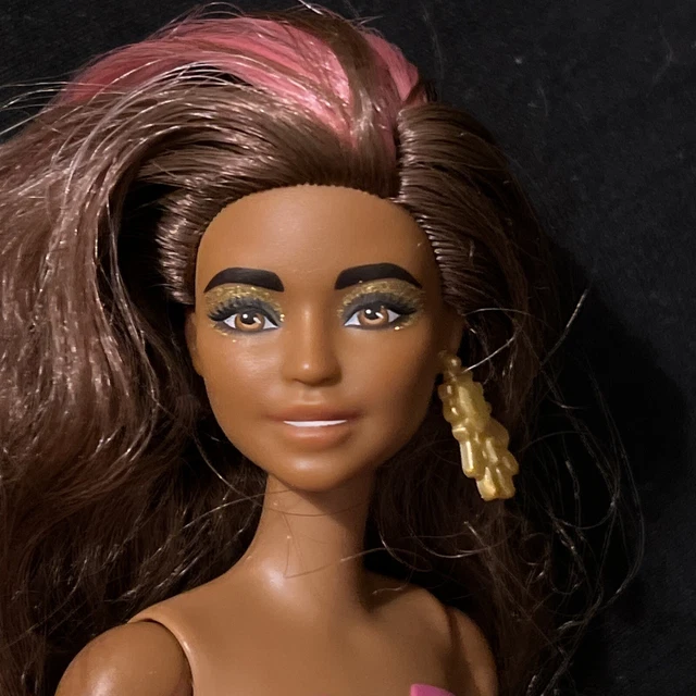 MATTEL BARBIE DOLL Color Reveal Party Series AA Dark Skin Teal Glitter ...