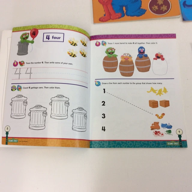 SESAME STREET COLOR Activity Preschool Kindergarten 1st Grade 4 Picture ...