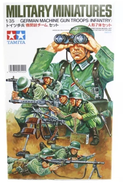TAMIYA 1:35 SCALE German Machine Gun Troops 35038 Military Model Kit ...