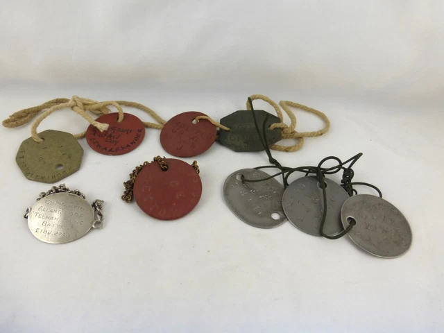 5 X WW2 Era / Post WW2 British Military Fibre, Metal Identity Discs £2. ...