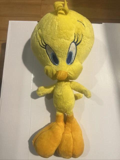 VINTAGE LOONEY TUNES Tweety Bird Plush Toy Yellow Warner Bros Stuffed ...
