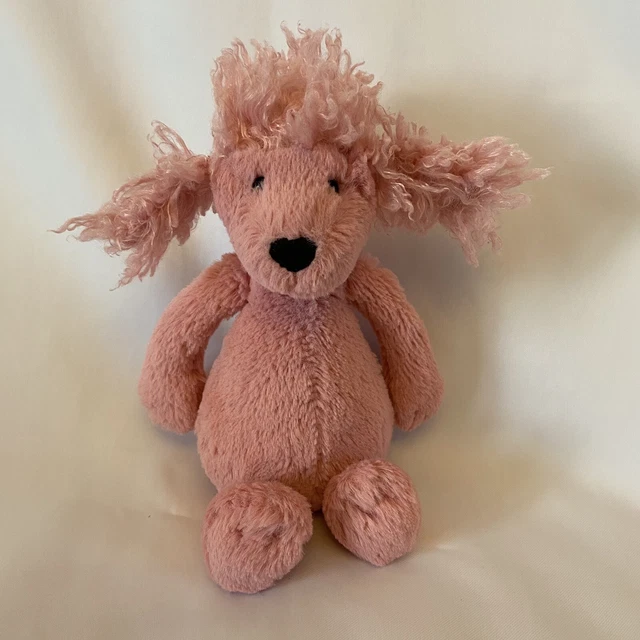 JELLYCAT SMALL PINK Bashful Poodle Beanie Plush Soft Toy H 8 Inches ...