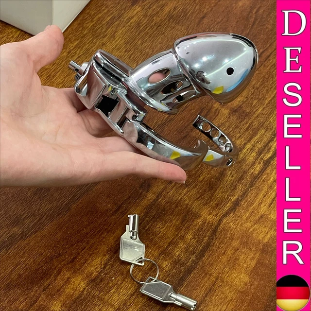 MÄNNER EDELSTAHL PENISKÄFIG Keuschheitskäfig Einstellbare Ring Chastity Cage DE EUR 32,71 ...
