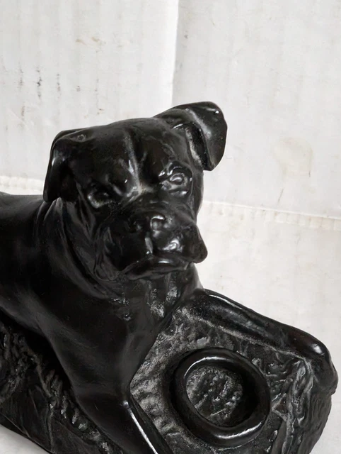 VINTAGE HAND CAST Slate Boxer Dog 5" Figurine By Celtic Castings VGC £8 ...