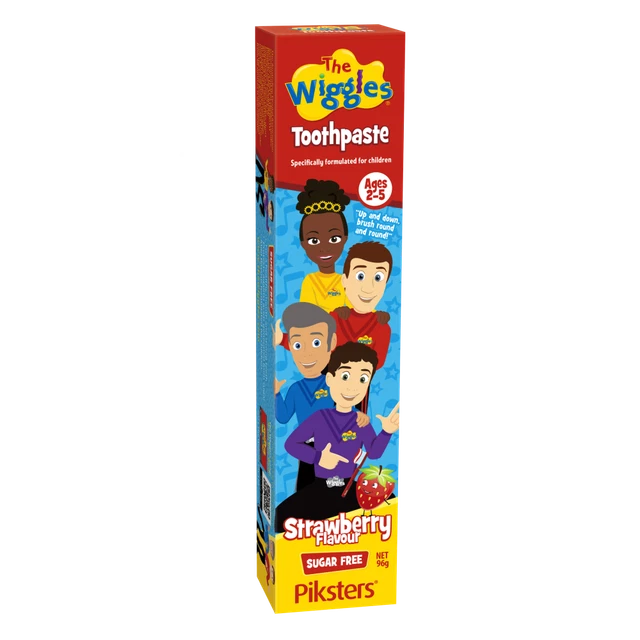 PIKSTERS THE WIGGLES Toothpaste 96g Strawberry Flavour Sugar Free PIKSTERS THE WIGGLES Toothpaste 96g Strawberry Flavour Sugar Free