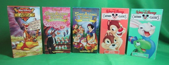 DISNEY SING ALONG Songs & Cartoons VHS Video Tape Lot Bundle of 5 Tapes ...