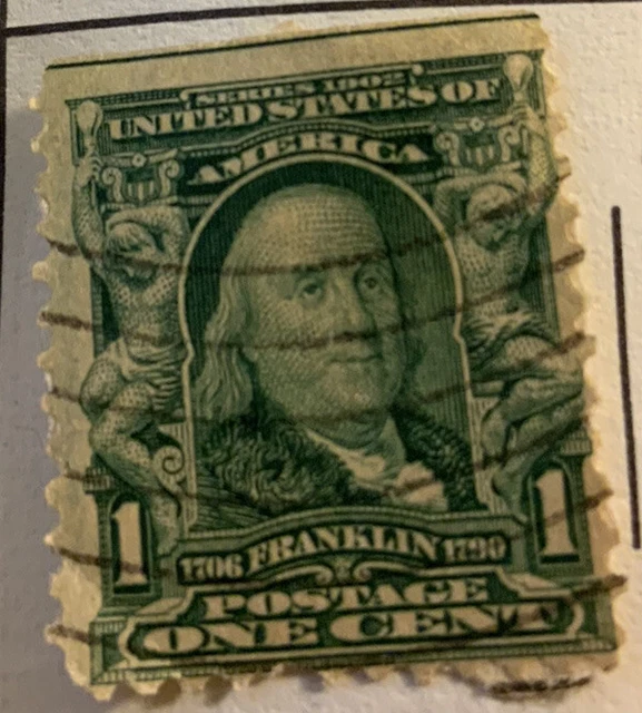 VINTAGE BEN FRANKLIN 1 Cent Us Postage stamp 1902. Rare! Highly ...