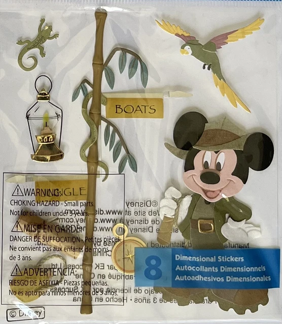 JUNGLE MICKEY ~ Disney ~ EK Success ~ 3D dimensional sticker ~ 8 Pieces ...