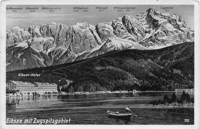 POSTCARD GARMISCH-PARTENKIRCHEN (82467) Eibsee with Zugspitz area, n ...