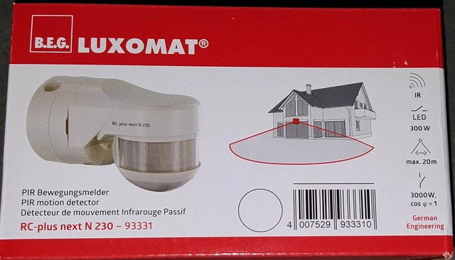 BEG 93331 PIR Bewegungsmelder Luxomat RC plus N weiß 230 ° Aufputz NEU OVP EUR 84,95 - PicClick DE