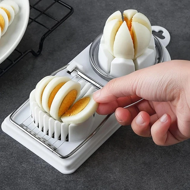 MULTIFUNCTIONAL PP BASE egg cutter stainless steel wire pull egg cutter ...