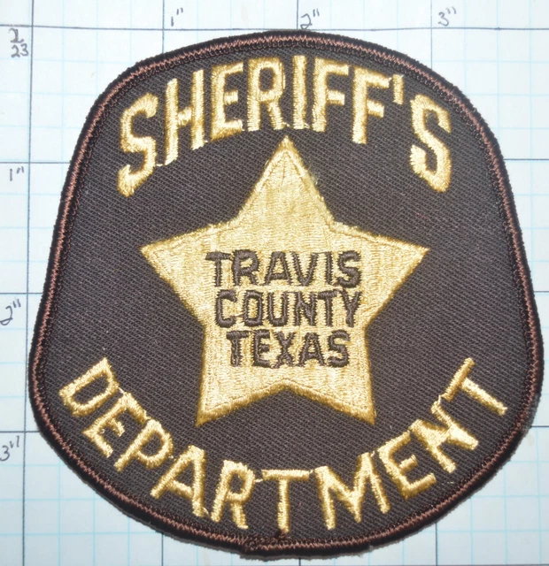 TEXAS, TRAVIS COUNTY Sheriff's Dept Brown Edge Patch $12.00 - PicClick