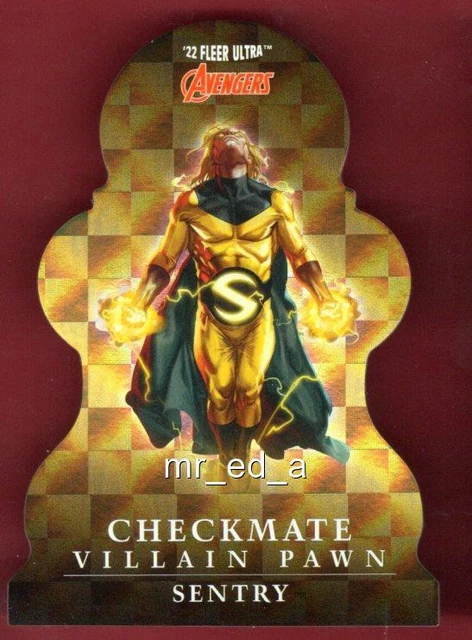 SENTRY CHECKMATE MÉCHANT noir pion Avengers découpé par matrice 2022 Fleer Ultra CP-23 UD EUR 5 ...
