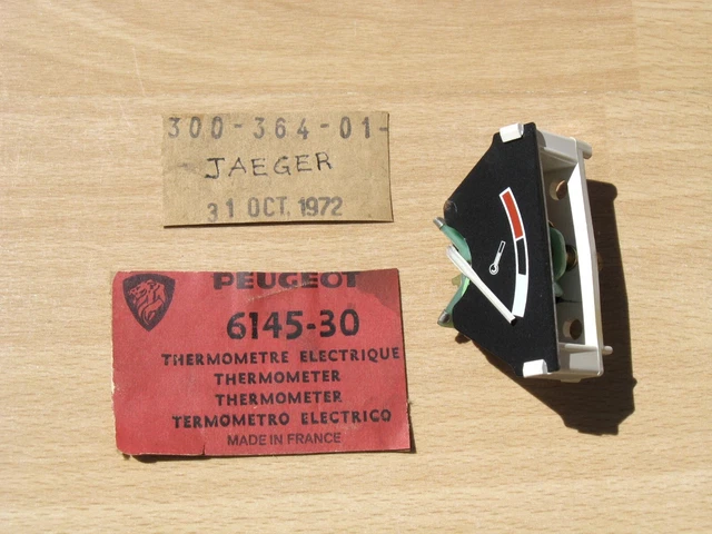 JAUGE INDICATEUR TEMPÉRATURE d'eau Jaeger 6145-30 de compteur Peugeot 504 614530 EUR 26,00 ...