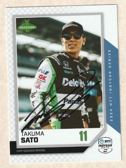 2024 TAKUMA SATO firmata INDIANAPOLIS 500 PARKSIDE BOX TOP CARD INDY ...