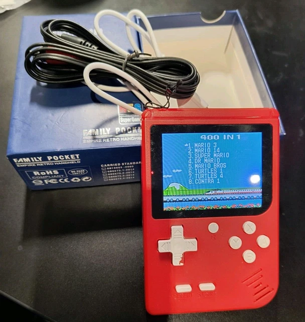 RETRO HANDHELD GAME device 400 games inc box leads Super FC280 Red ...