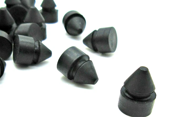 RUBBER FEET FITS 6mm Hole & 2-3mm Materials Ridged Push In 10mm OD X 4 ...