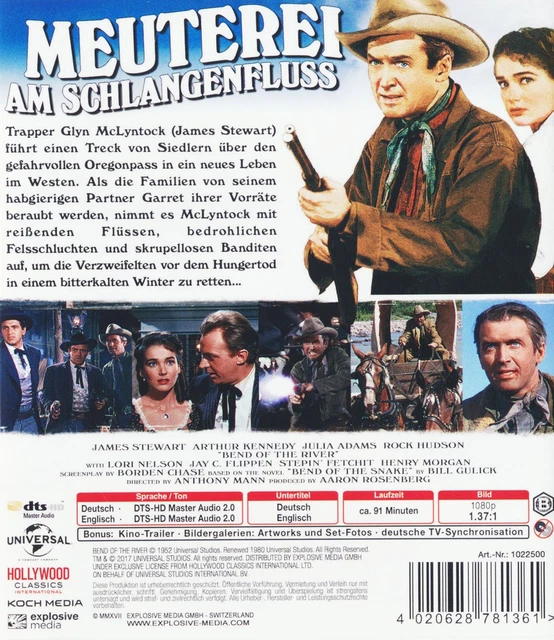 BEND OF THE RIVER - James Stewart, Rock Hudson, Arthur Kennedy - NEW ...