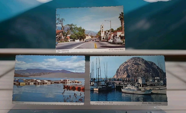 MORRO BAY, CACHUMA Lake, Ojai, CA California Boats ~ Cars Lot of 3 4X6 ...