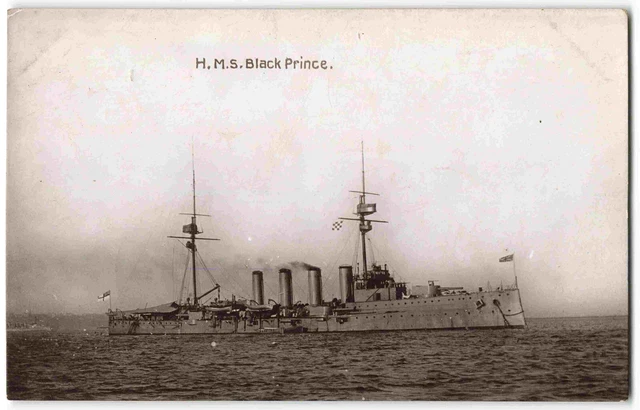 HMS BLACK PRINCE Armoured Cruiser Royal Navy - 1911 Real Photo Postcard ...