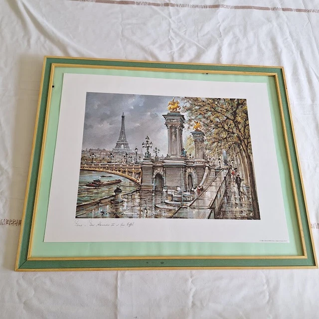 LITHOGRAPHIE PONT ALEXANDRE 3 Et La Tour Eiffel EUR 40,00 - PicClick FR
