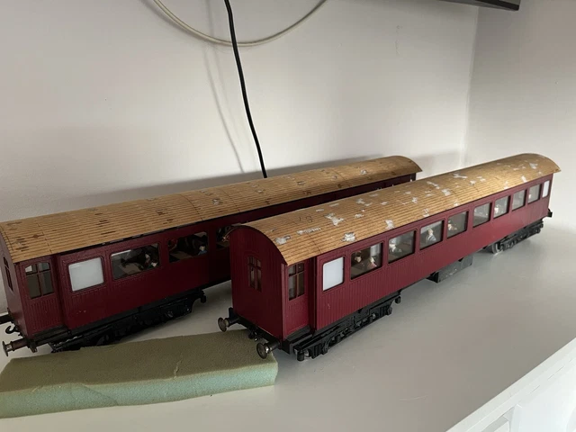 GAUGE 1 LMS Coaches x 2 Hand Built Almost Complete 45mm Garden Railway ...