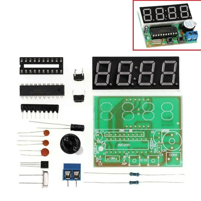 HORLOGE ÉLECTRONIQUE NUMÉRIQUE 4 bits personnalisable Project AT89C2051 EUR 8,93 - PicClick FR