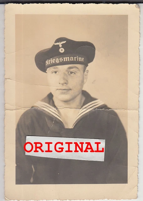 FOTO 2WK PORTRAIT Matrose Kriegsmarine blaues Hemd Uniform Marine ...
