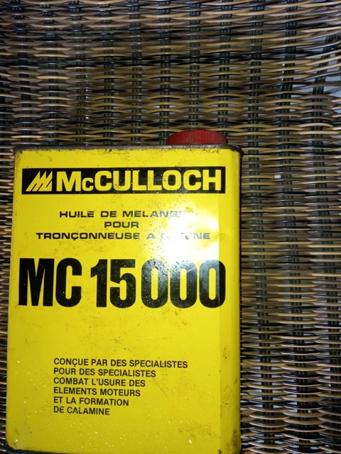 BIDON D'HUILE ANCIEN PUBLICITAIRE MC CULLOCH mc 15000 occasion EUR 10,00 - PicClick FR