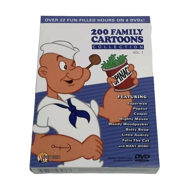 200 FAMILY CARTOONS Collection: Vol. 1 (DVD, 2008, 4-Disc Set) $5.99 ...